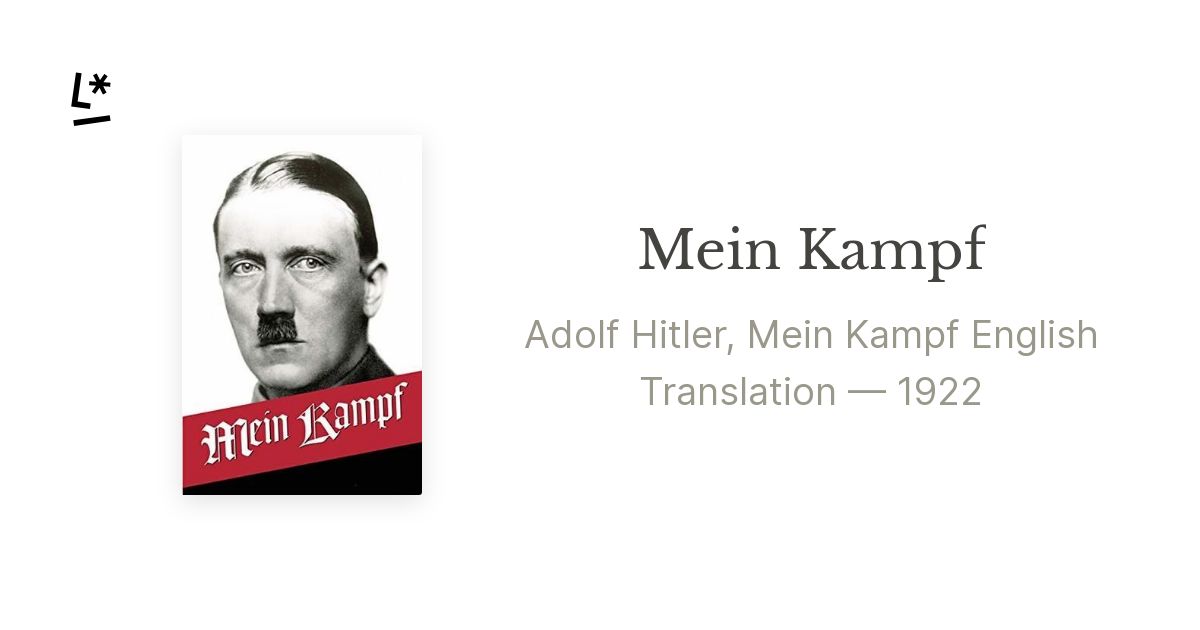Mein Kampf by Adolf Hitler, Mein Kampf English Translation | Literal