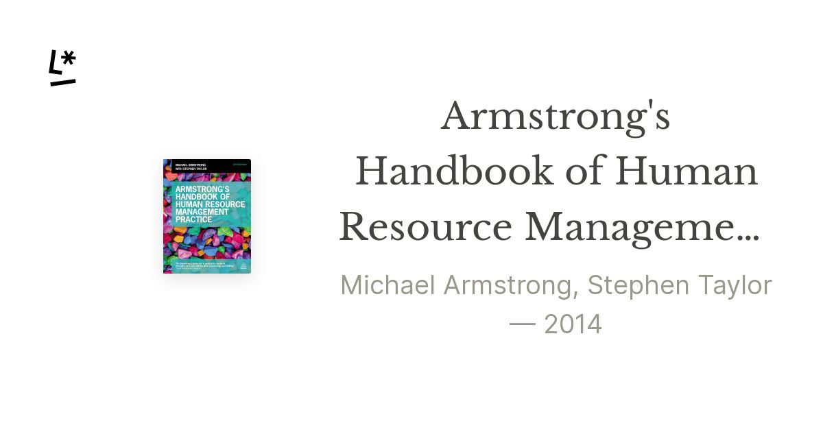 Armstrong's Handbook of Human Resource Management Practice by Michael Armstrong, Stephen Taylor ...